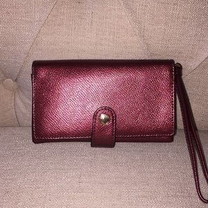Coach | Bags | Coach Red Wallet Wristlet With Gold Hardware | Poshmark